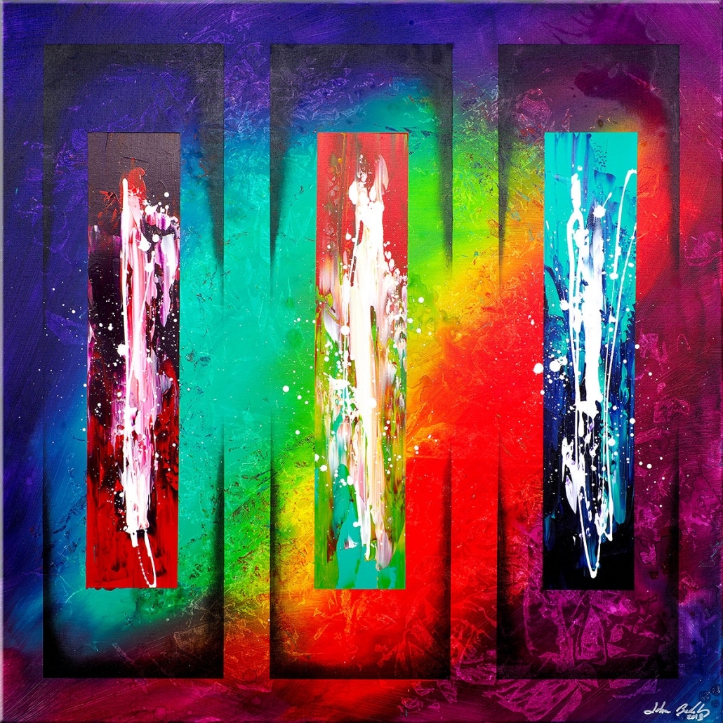 John Beckley Abstract Art - A large collection of abstract painting