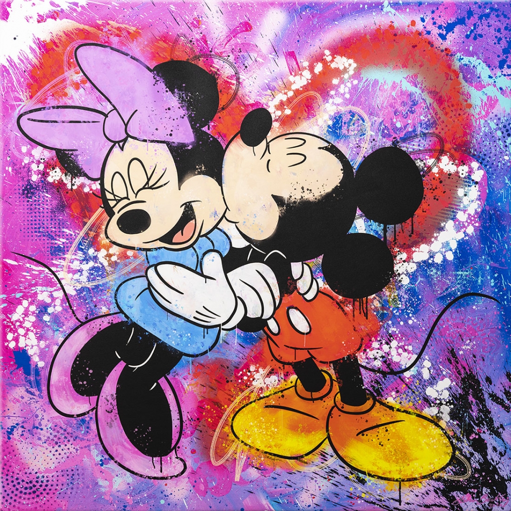 Peinture Pop Art Mickey & Minnie - oeuvre de l'artiste John Beckley
